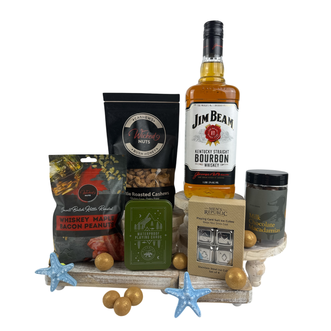 Bluff & Bourbon Hamper | Bourbon Gift Box for Him with Playing Cards ...