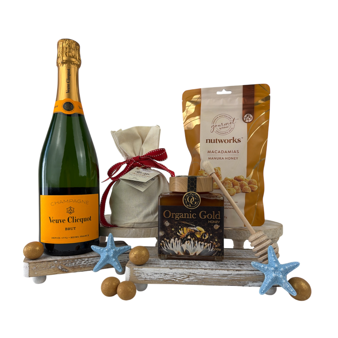 Sunshine Christmas Gold Hamper | Veuve & Gourmet Gifts | Sunshine Coast ...
