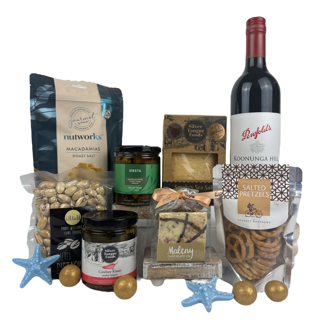 Gourmet Red Hamper | Penfolds Shiraz & Sunshine Coast Gourmet Selection ...