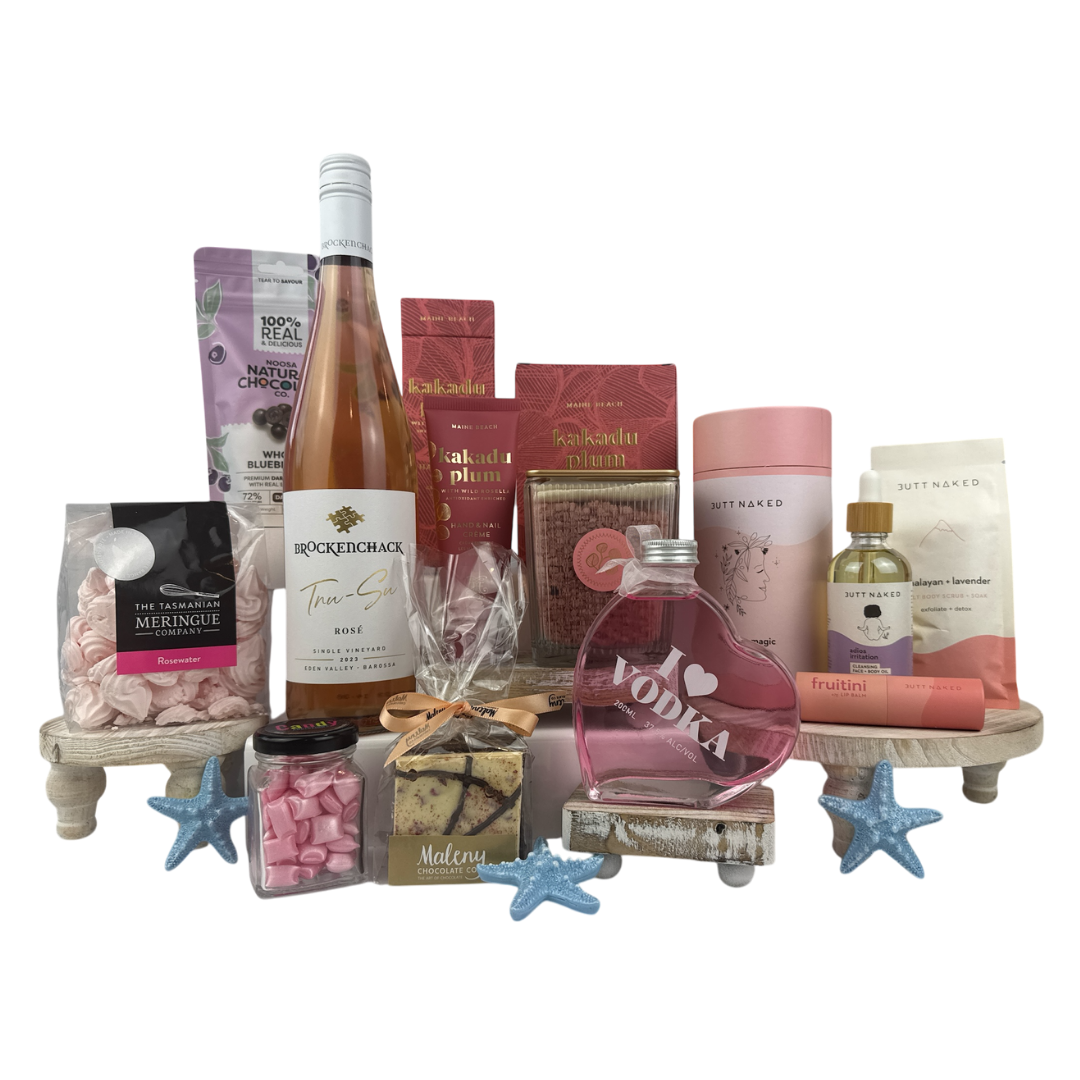 Roses Are Pink – Luxe Rosé & Pamper Gift Hamper – Coastal Hampers