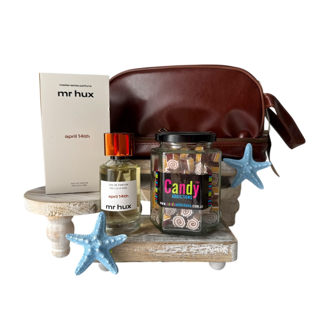Signature Notes Hamper | Mr Hux Eau de Parfum & Leather Toiletry Bag ...